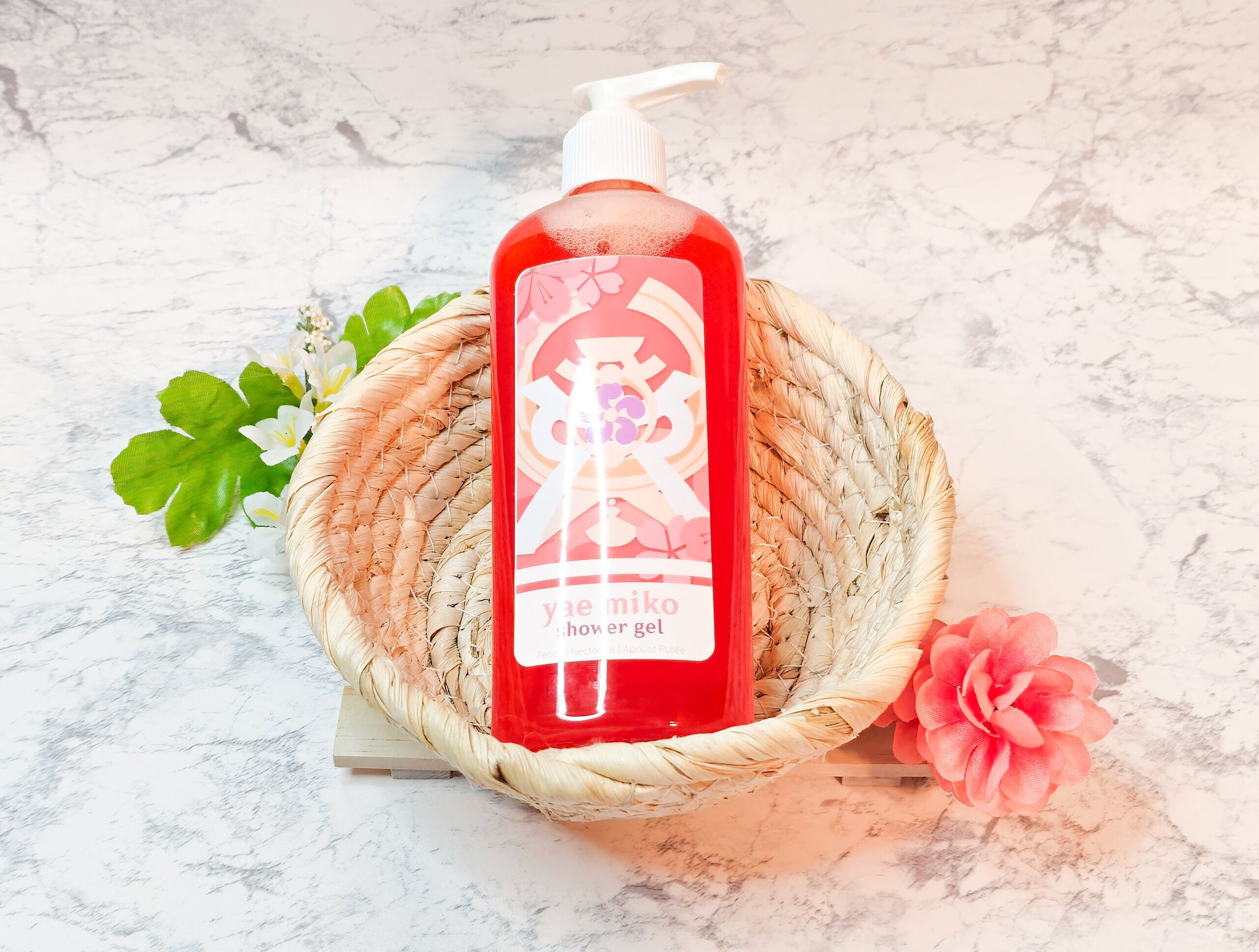 Yae Miko Shower Gel Peach Scented Liquid Shampoo And Bath Soap 0854