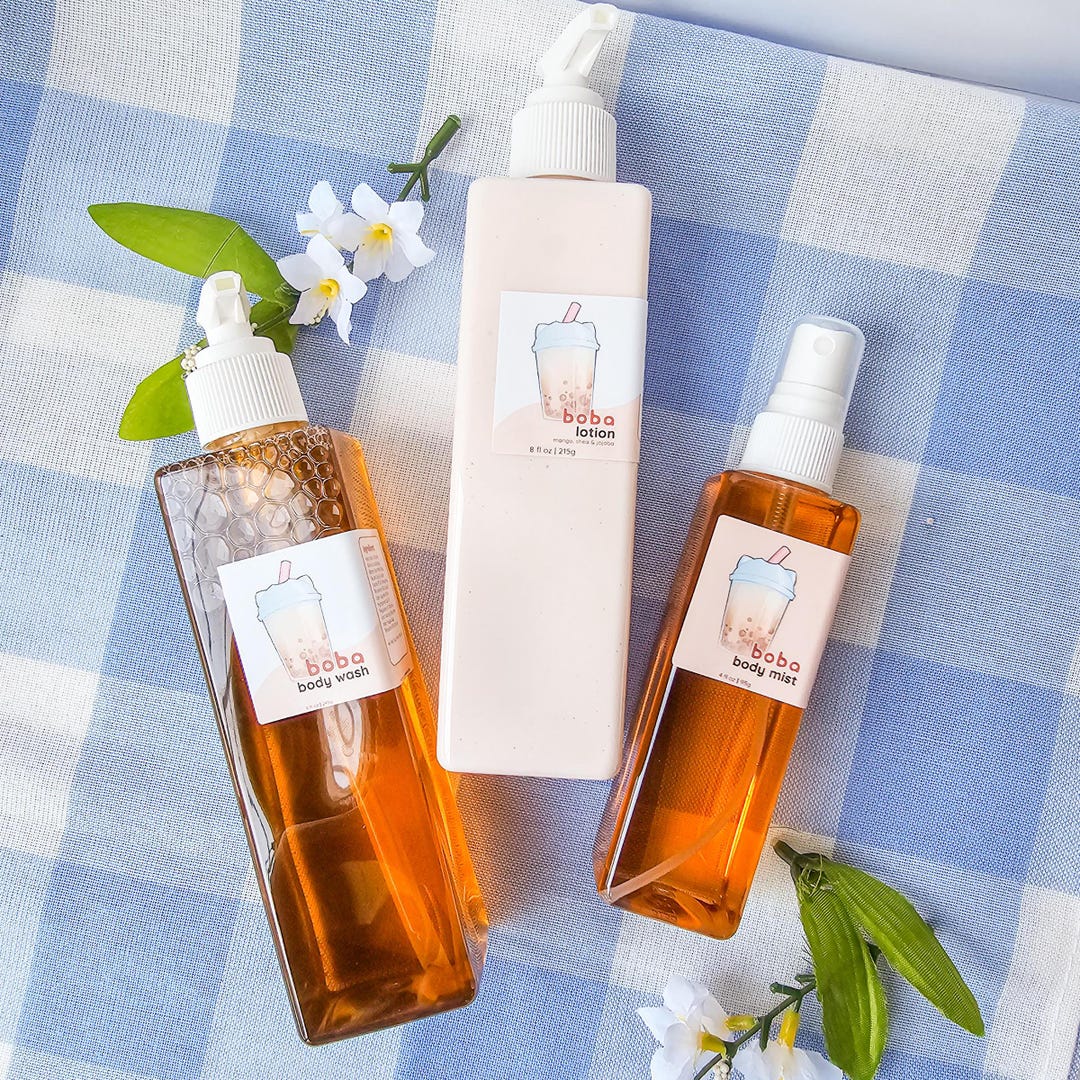 Brown Sugar Boba Self Care Bath Bundle With Lotion, Body Wash, and Body ...