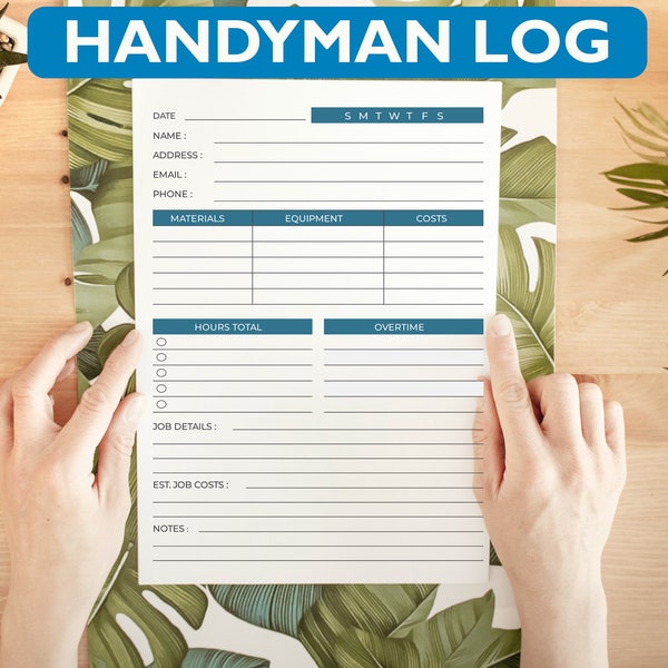 Handyman Worksheets - Etsy UK