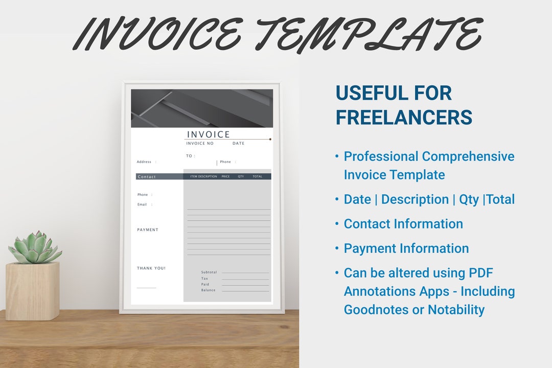 Printable Invoice, Invoice Template, Business Invoice, Invoice Form ...