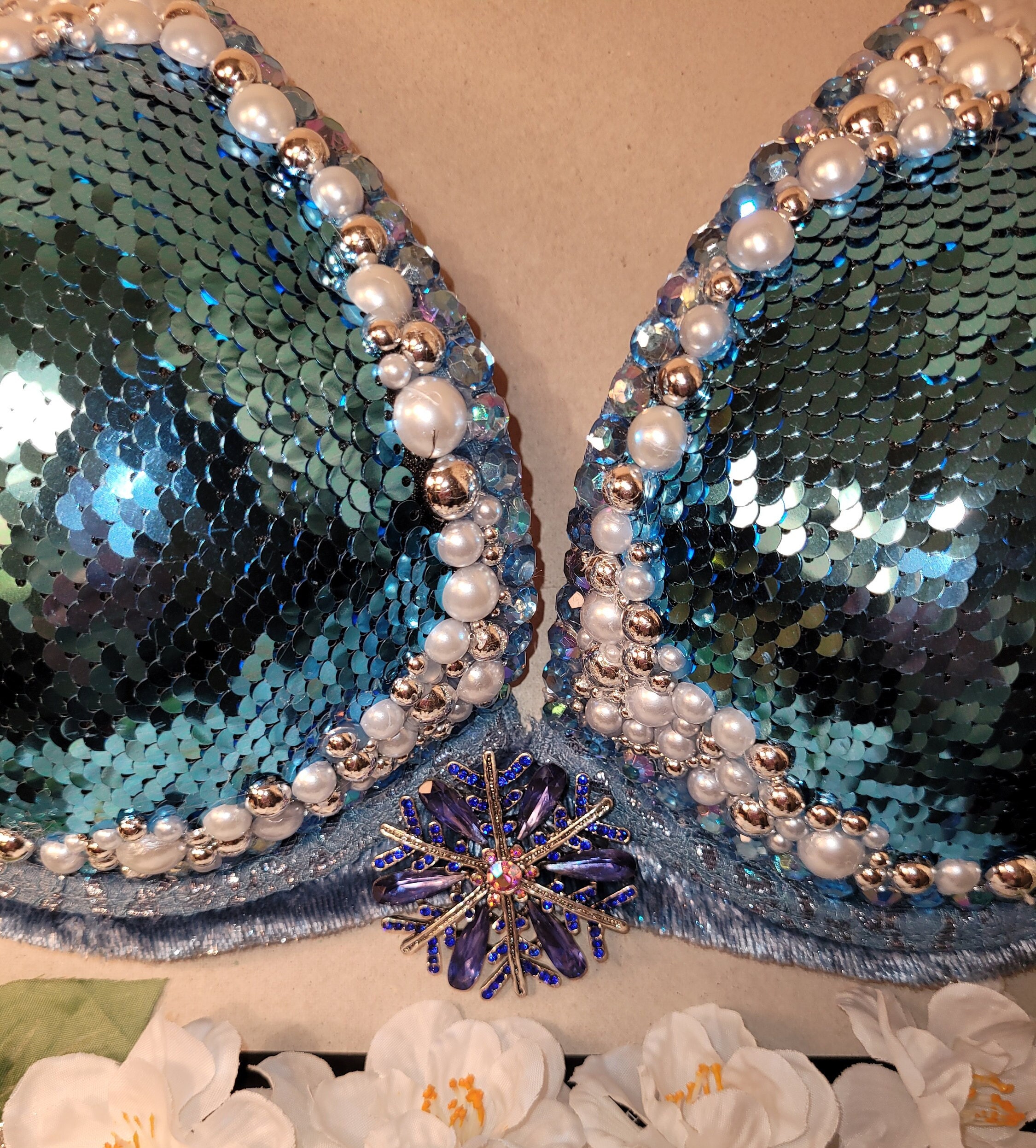 Mermaid Bra Top.siren Bra Made With NWT Victoria Secrets Bra Size 32dd ...