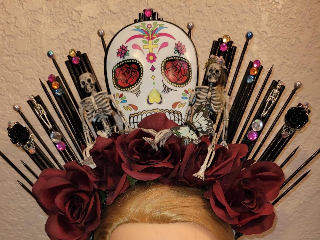 Day of the Dead Headpiece.dia De Los Muertos Crown.halloween Costume ...