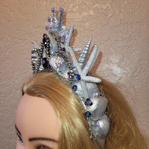Mermaid Seashell Crown.siren Headband With Siver Shells Adorned With ...