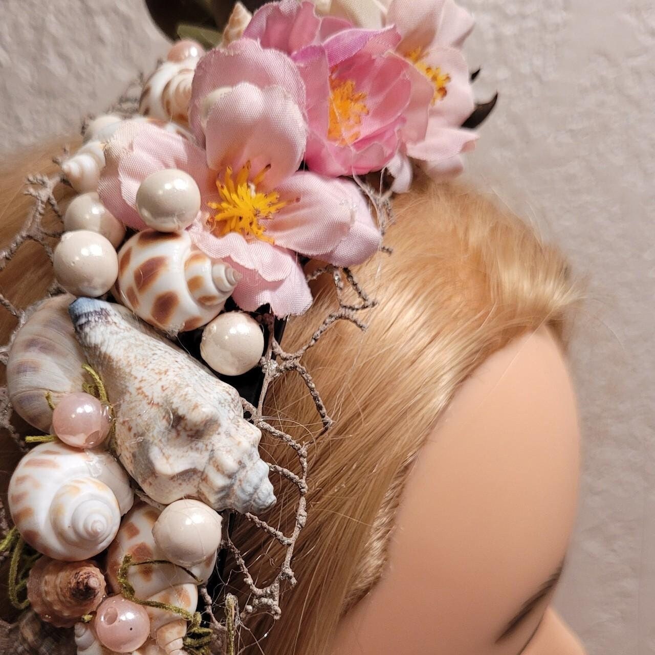 Mermaid Seashell Crown Headpiece.siren Headband With Real Shells,beads ...