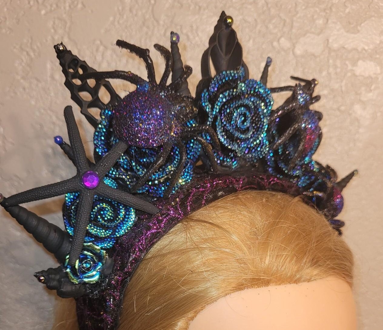 Mermaid Seashell Crown.dark Siren Headband.mermaid Costume Headpiece ...