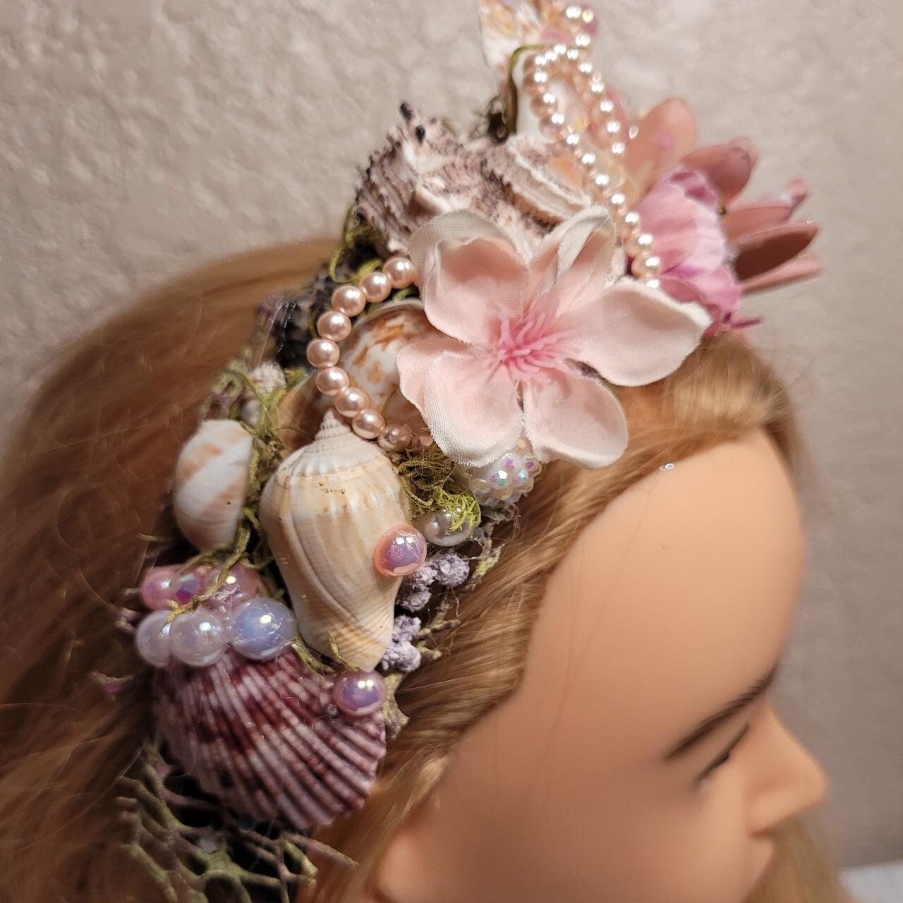 Seashell Mermaid Crown.siren Tiara With Real Seashells.gorgeous Wedding ...