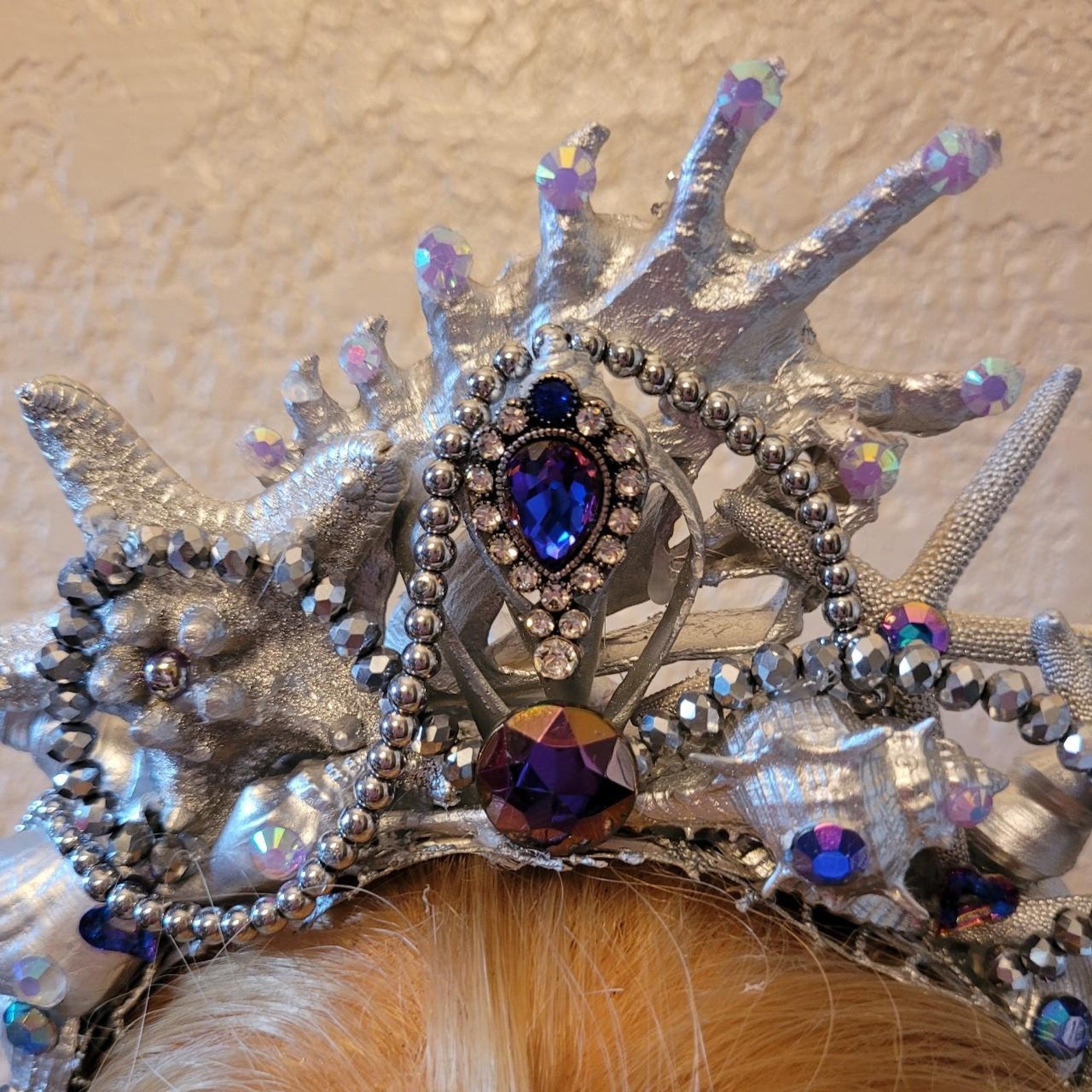 Mermaid Seashell Crown.siren Headband With Siver Shells Adorned With ...