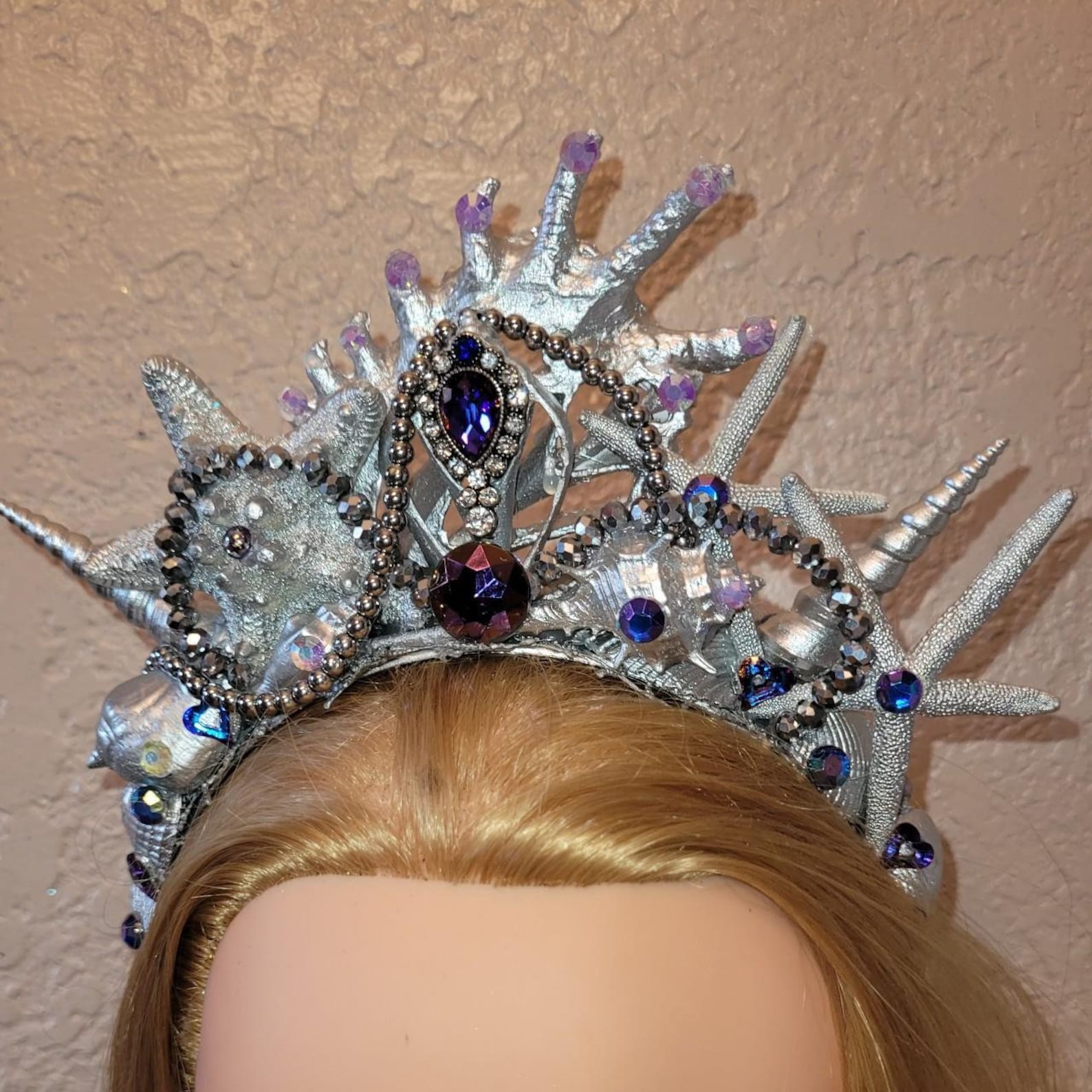Mermaid Seashell Crown.siren Headband With Siver Shells Adorned With ...