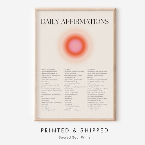 Daily Affirmation Affirmation Wall Art Affirmation Poster - Etsy
