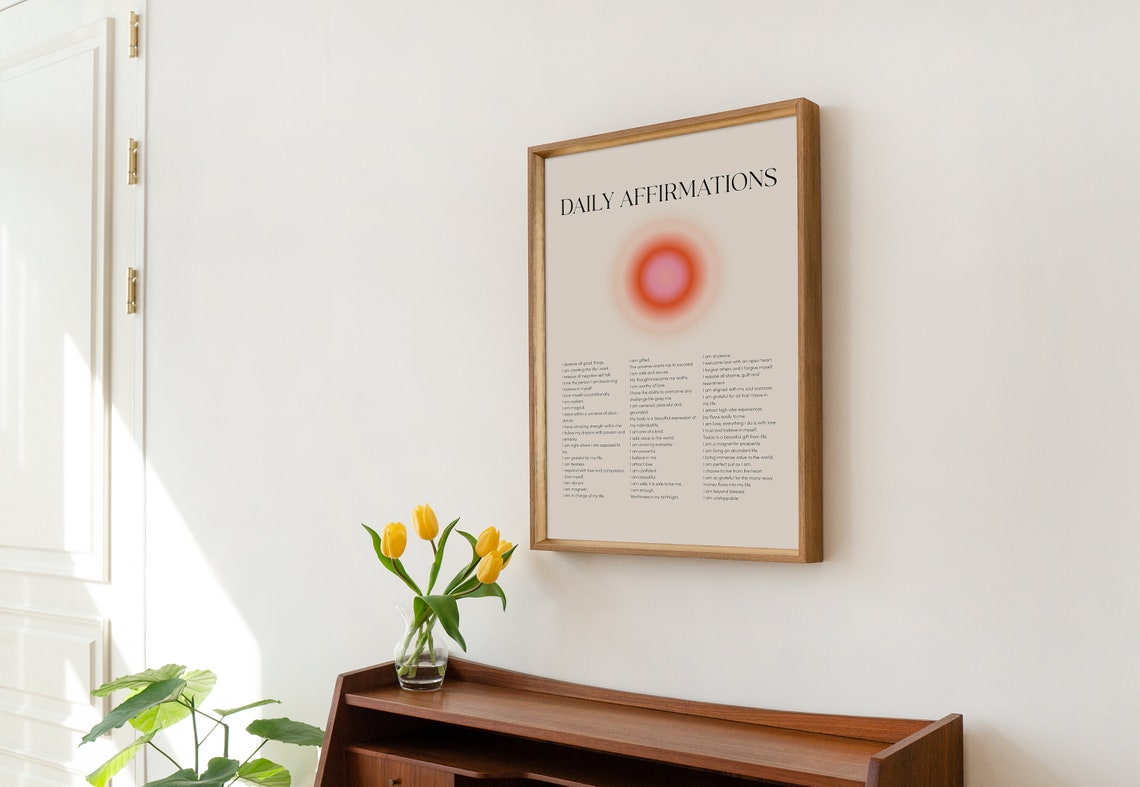 AFFIRMATION WALL ART Positive Affirmations Words of - Etsy