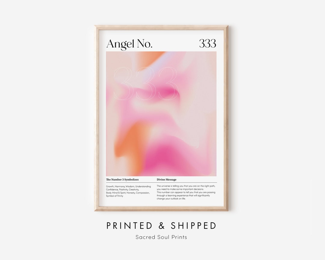 ANGEL NUMBER 333 Gradient Aura Wall Art Print Spiritual Wall - Etsy