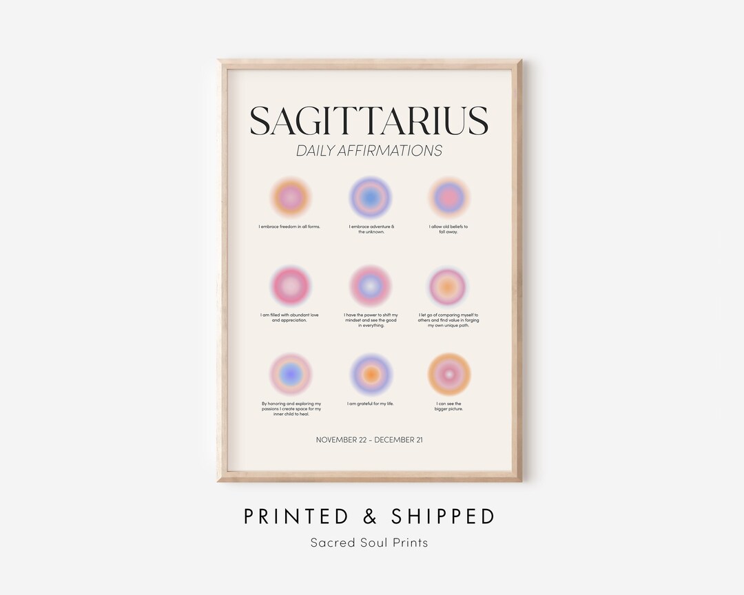 Sagittarius Wall Art Poster, Sagittarius Zodiac Gifts, Sagittarius Wall ...