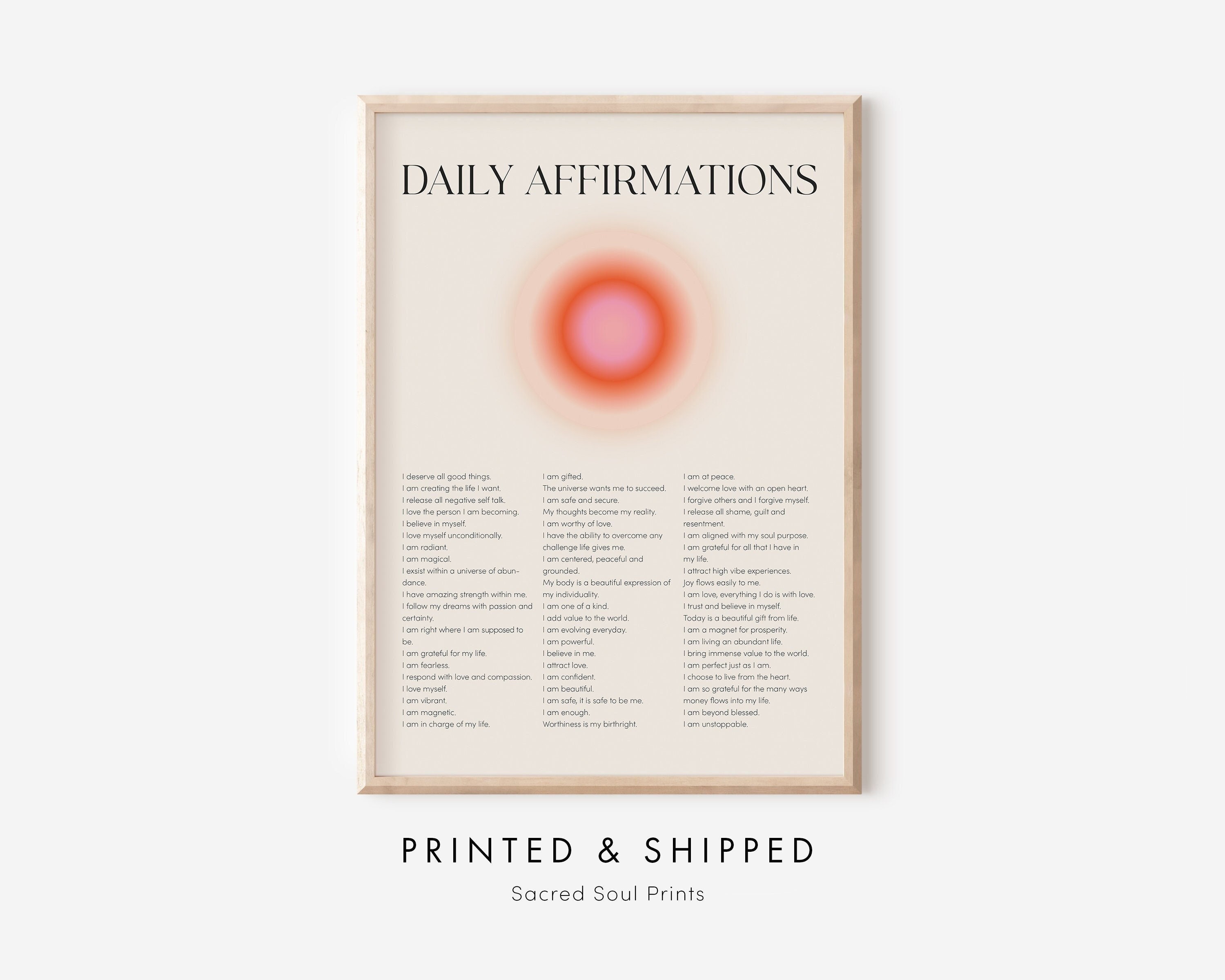 AFFIRMATION WALL ART Positive Affirmations Words of - Etsy