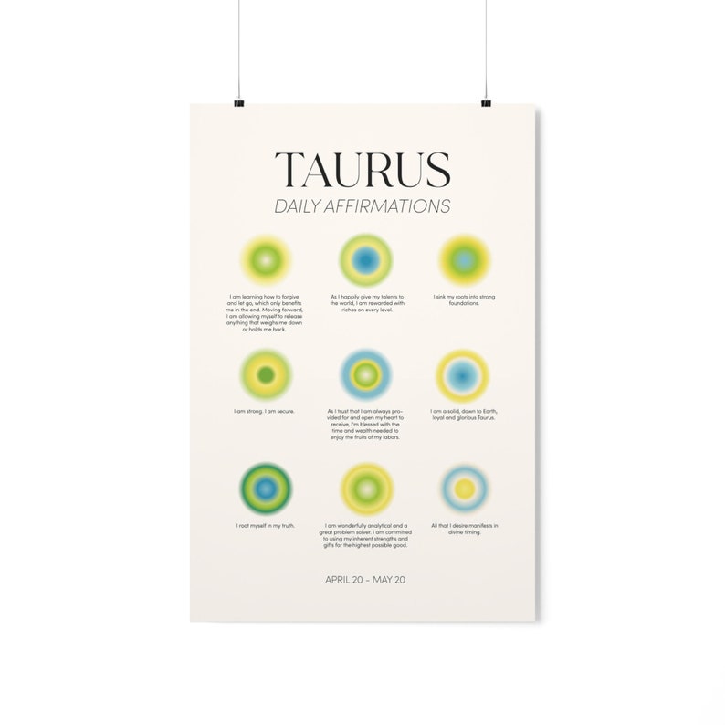 Taurus Poster Zodiac Print, Taurus Wall Art Gift, Taurus Wall Decor, Taurus Zodiac Decor Art ...