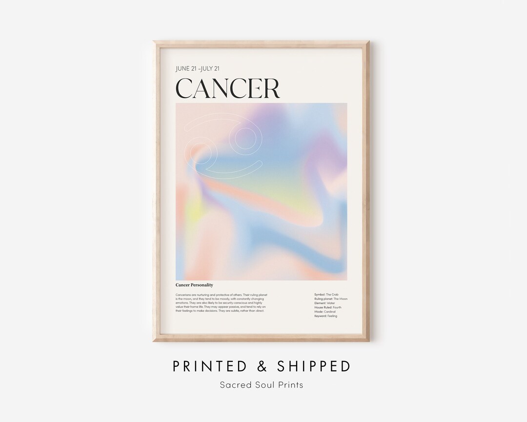 Cancer Zodiac Print, Cancer Zodiac Poster Print, Cancer Zodiac Gifts ...