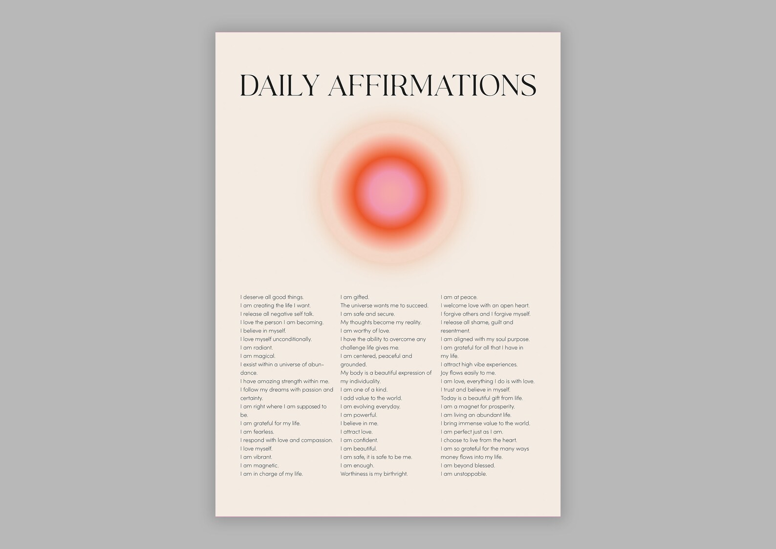 AFFIRMATION WALL ART Positive Affirmations Words of - Etsy