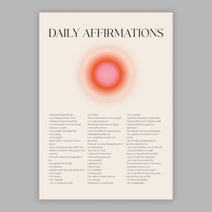 AFFIRMATION WALL ART Positive Affirmations Words of - Etsy