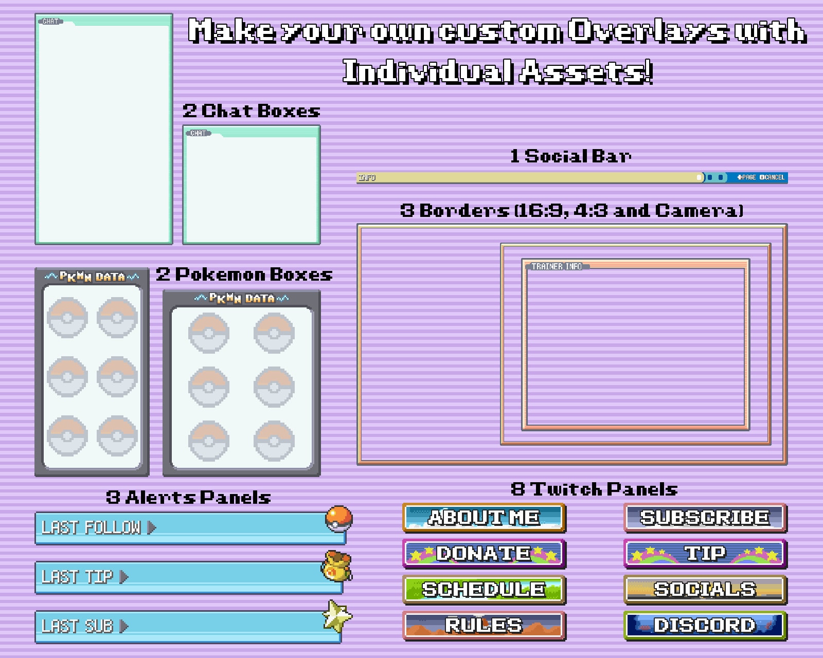 Pokemon Twitch Stream Pack | Animated Customizable Old School Classic ...