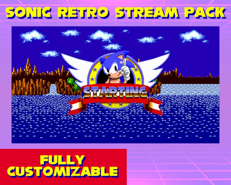 Sonic Twitch Stream Pack | Animated Old School Retro Pixel Inspired | Overlays | Scenes | Panels ...