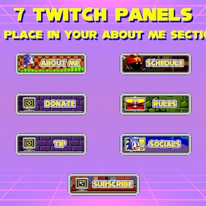 Sonic Twitch Stream Pack | Animated Old School Retro Pixel Inspired | Overlays | Scenes | Panels ...