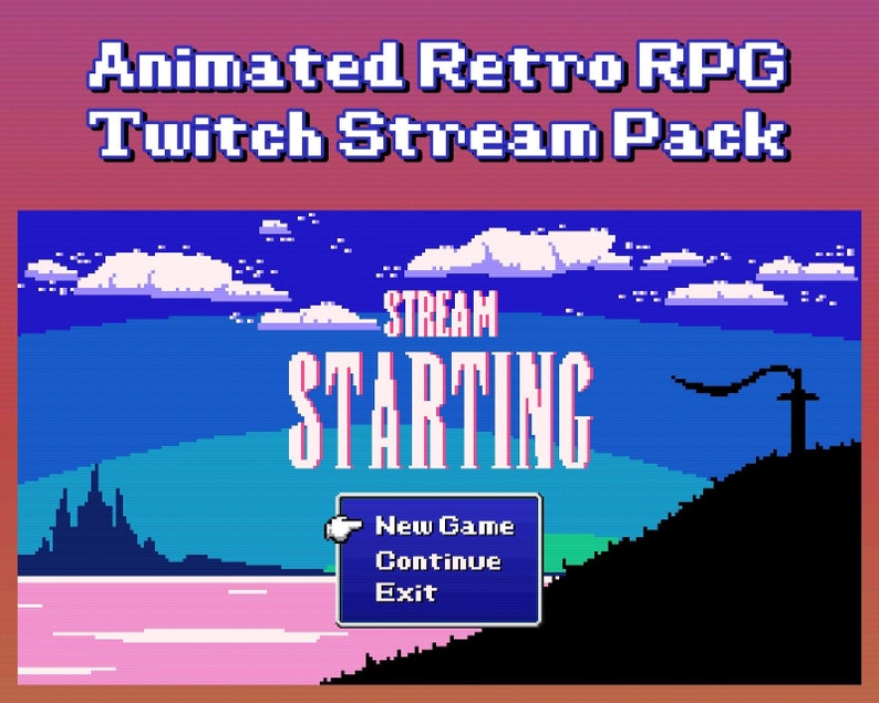 Retro Twitch Stream Pack | Animated Old School RPG Pixel Inspired ...