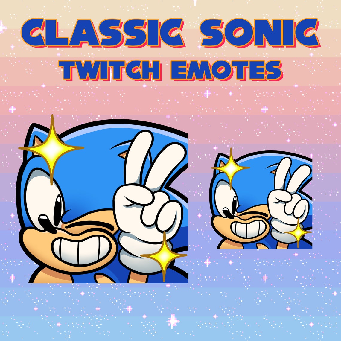 Premade Twitch Emotes | Classic Sonic | Cute | Retro | Streamer | Icons ...