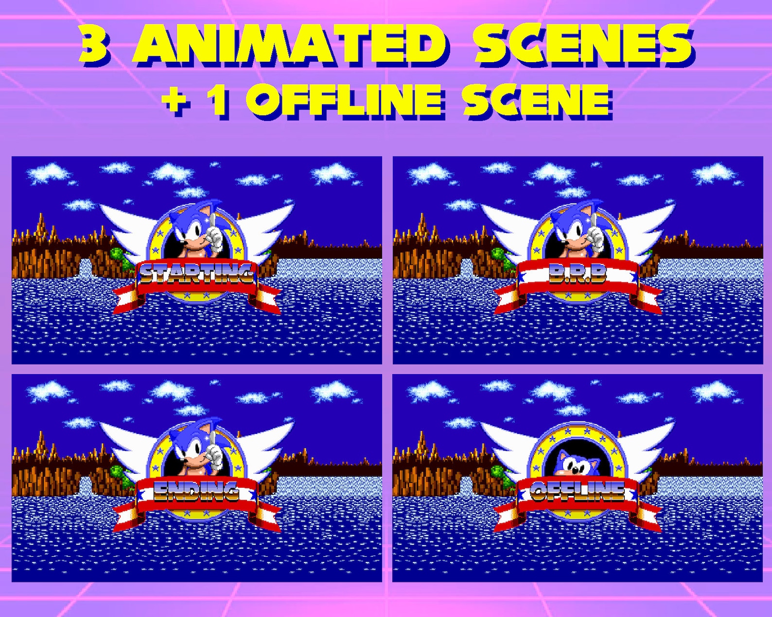 Sonic Twitch Stream Pack | Animated Old School Retro Pixel Inspired ...