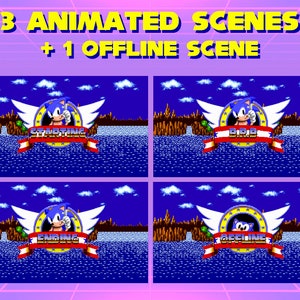Sonic Twitch Stream Pack | Animated Old School Retro Pixel Inspired | Overlays | Scenes | Panels ...