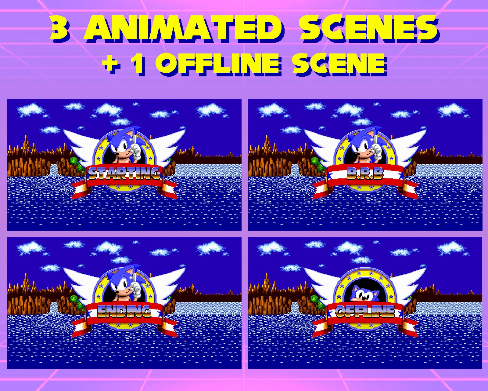 Sonic Twitch Stream Pack | Animated Old School Retro Pixel Inspired ...