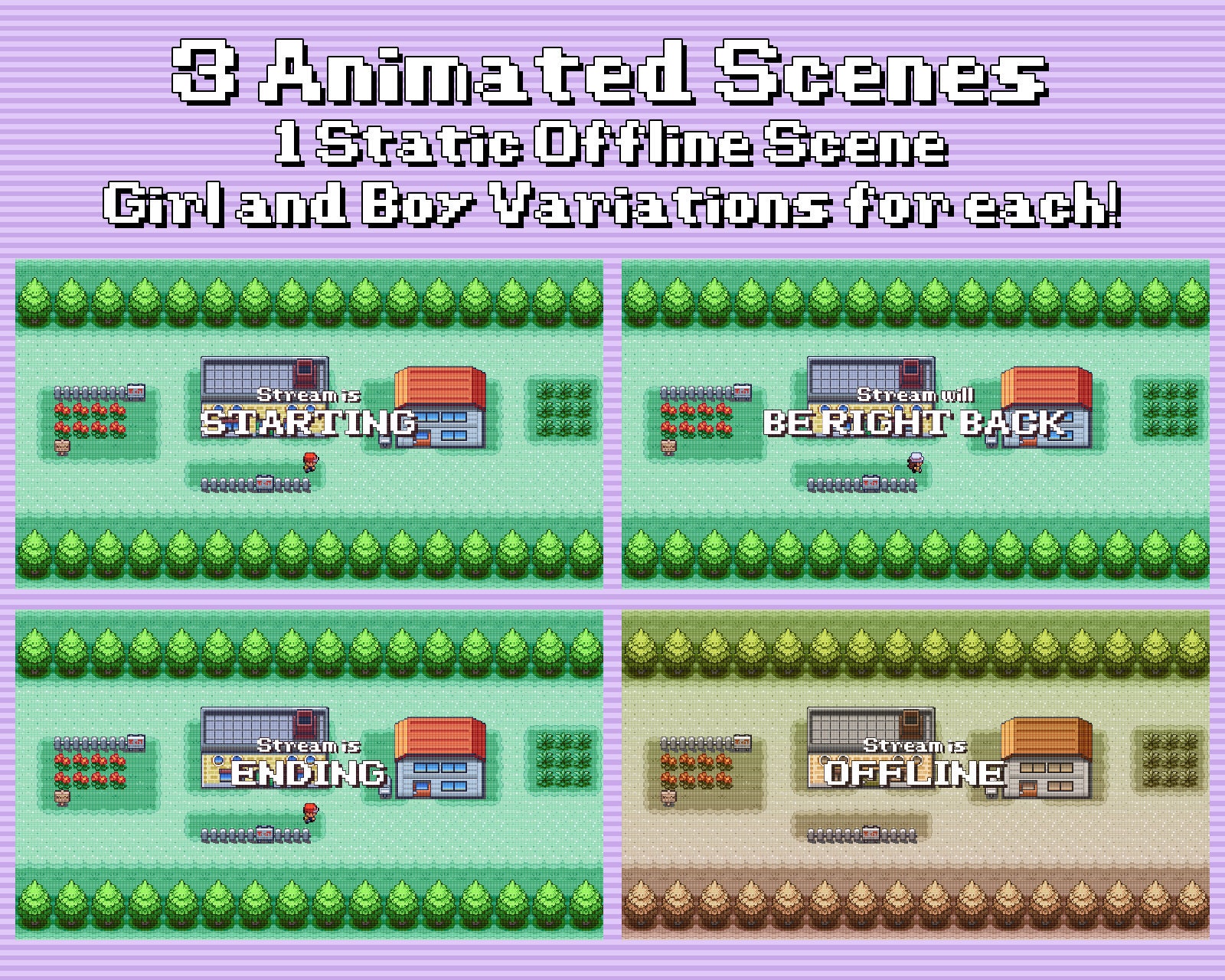 Pokemon Twitch Stream Pack | Animated Customizable Old School Classic ...