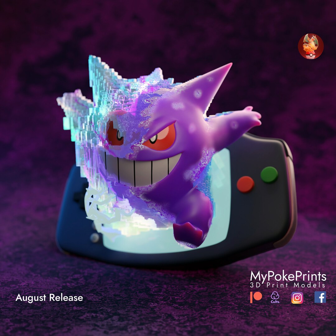 Gengar Game Boy Pokemon / Figurine / 3D Printed Resin Statue / Model ...