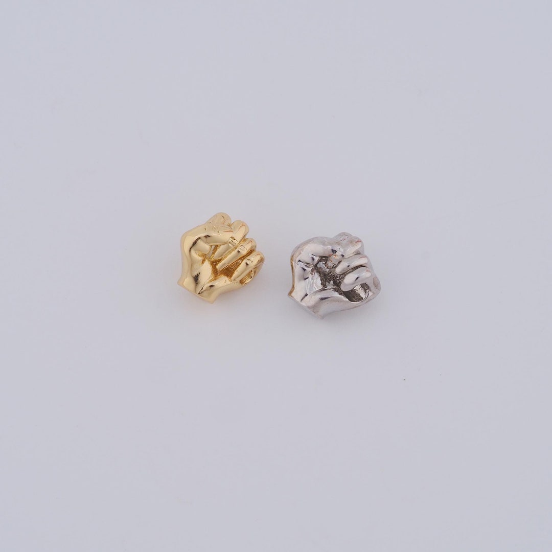 1 Pcs 18K Gold Filled Power Fist Beads, Gold Fist Spacer Beads, Men's ...