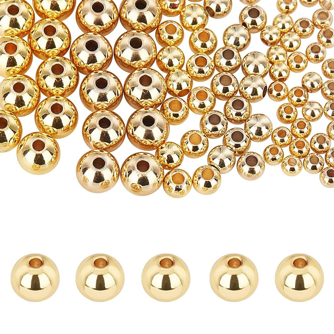 14K Gold Filled Round Ball Spacer Beads,bracelet Beads,gold Spacer ...