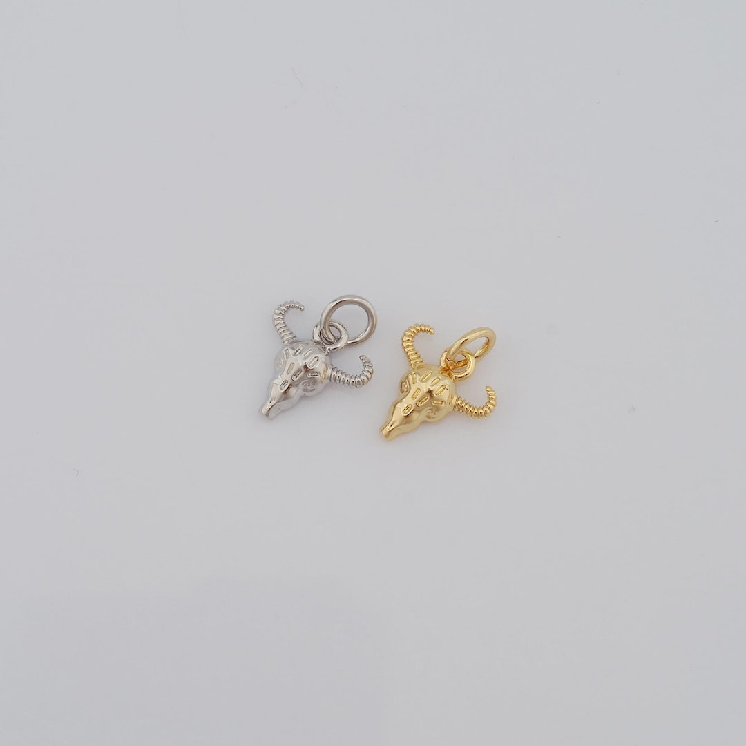 1 Pcs Gold Sheep Head Pendant,18k Gold Filled Sheep Head Charm,sheep Head Charm DIY Bracelet ...