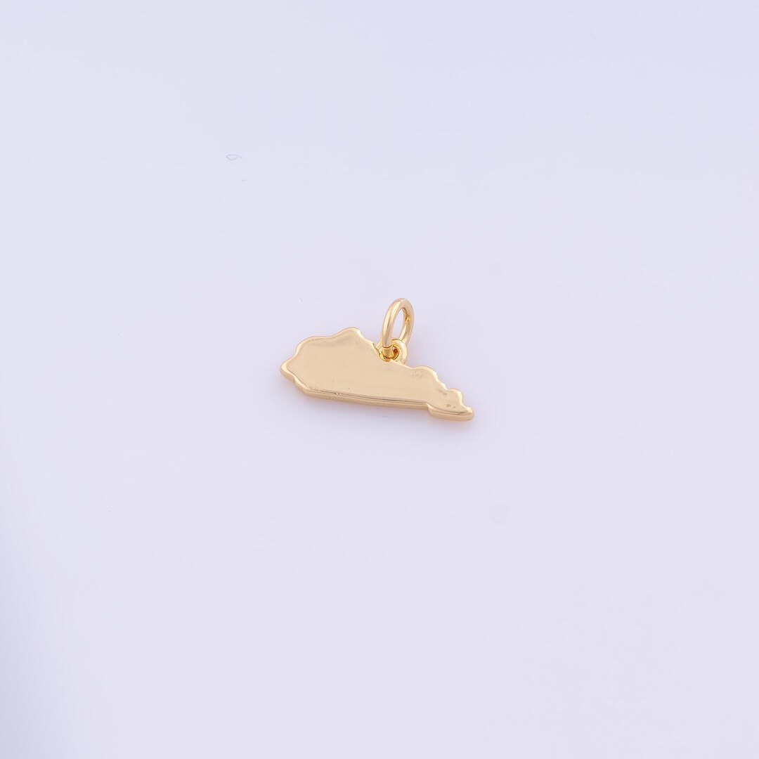 1 Pcs Gold Kentucky Map Pendant,18k Gold Filled Map Charm,kentucky ...