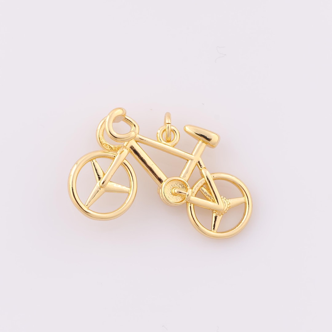 Gold Bicycle Pendant,18k Gold Filled Bicycle Charm,bicycle Charm DIY ...