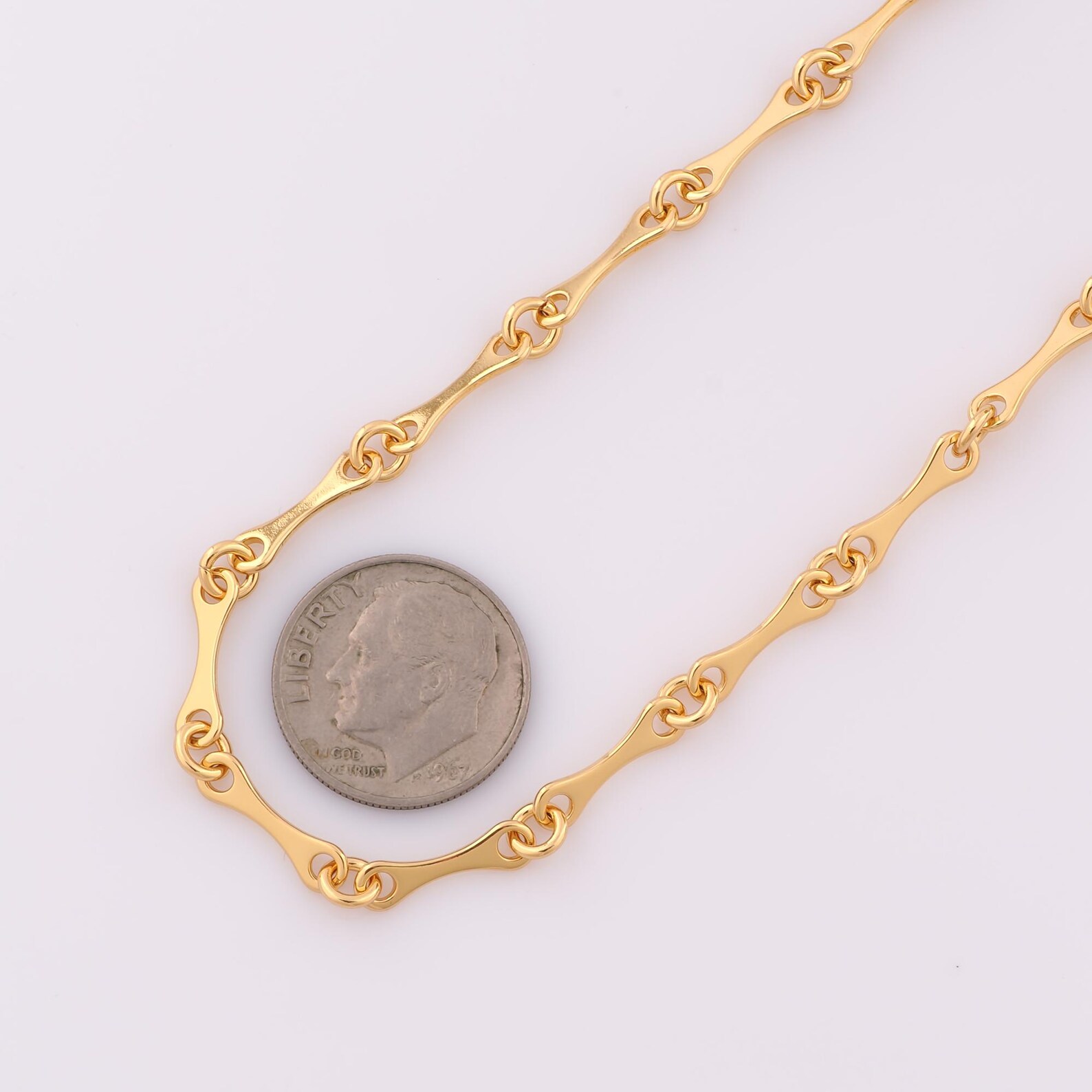 1 Meter Gold Bone Chain, 18K Gold Filled Semi Finished Chain, Specialty ...