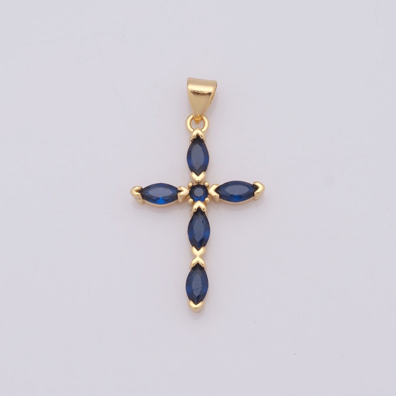 1 Pcs Gold CZ Cross Pendant,18k Gold Filled Religion Charm,christian ...