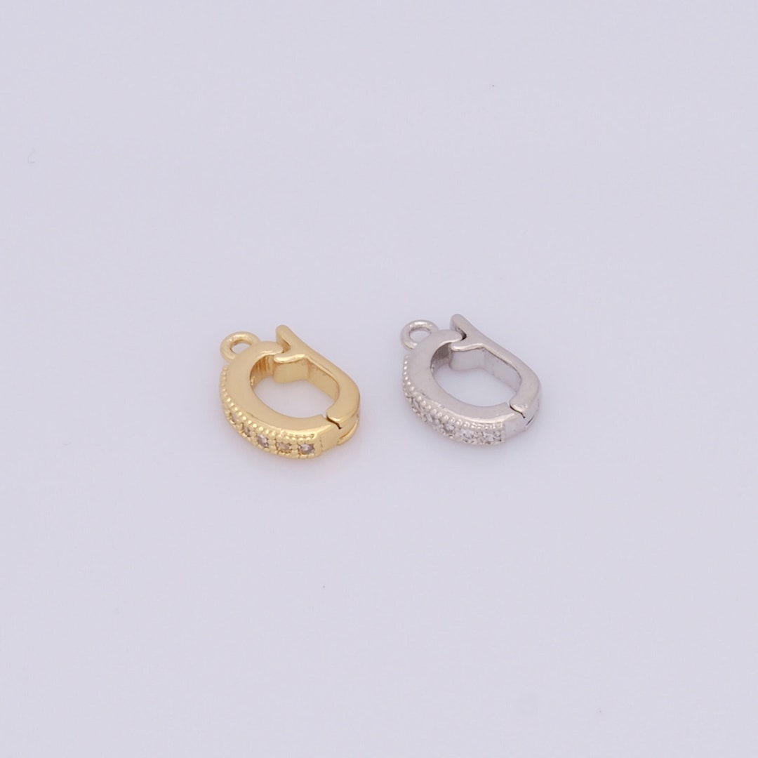 1 Pcs Gold CZ Button Clasp,18k Gold Filled Openable Clasp,snap Clasp ...