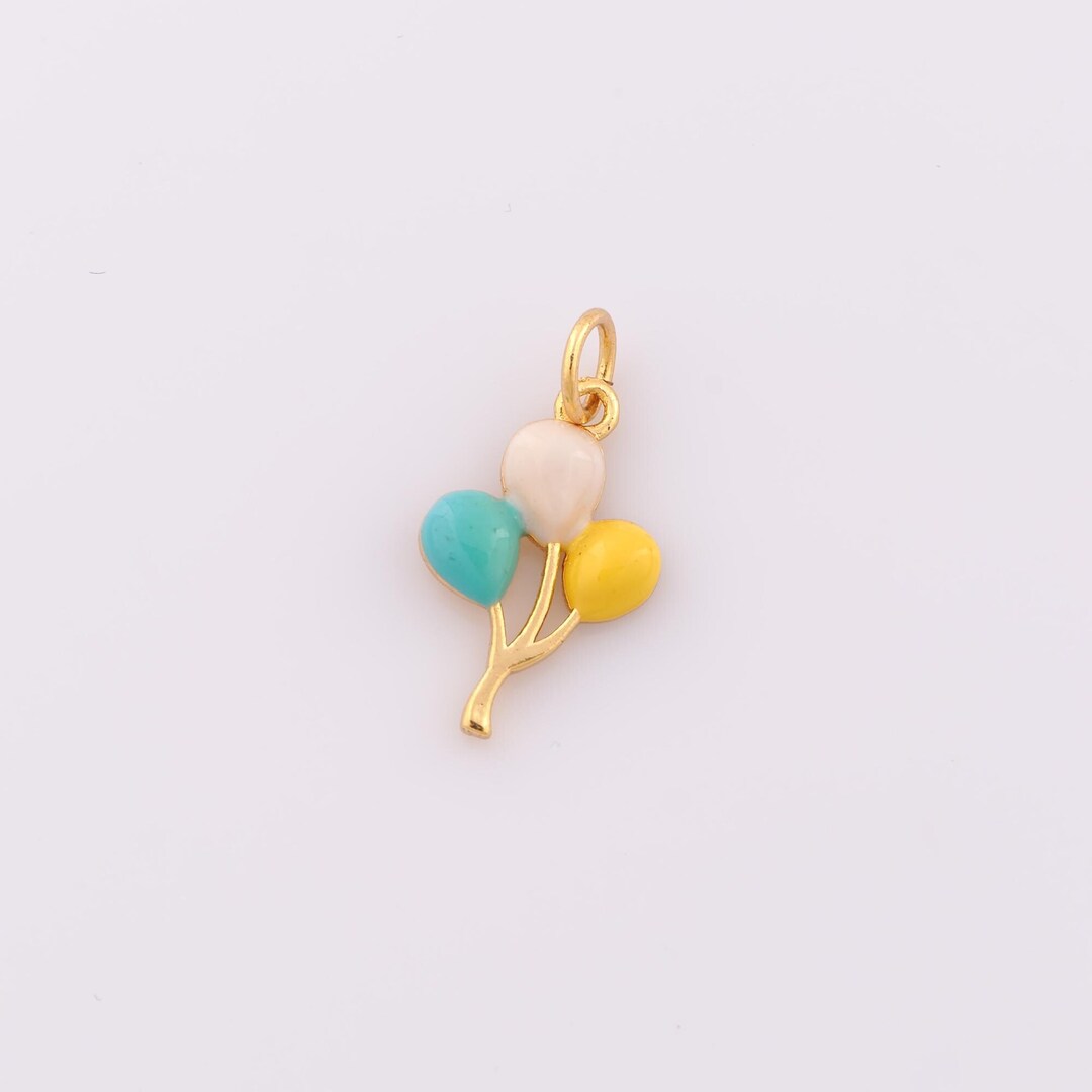 Gold Enamel Balloon Pendant,18k Gold Filled Balloon Charm,balloon Charm ...