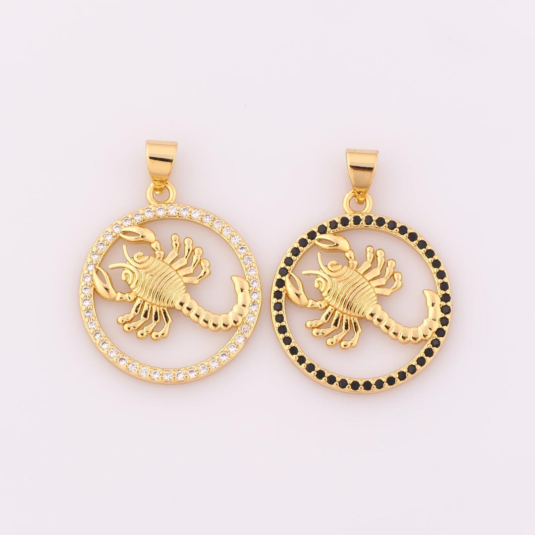 1 Pcs Gold CZ Scorpion Pendant,18k Gold Filled Scorpion Charm,scorpion ...