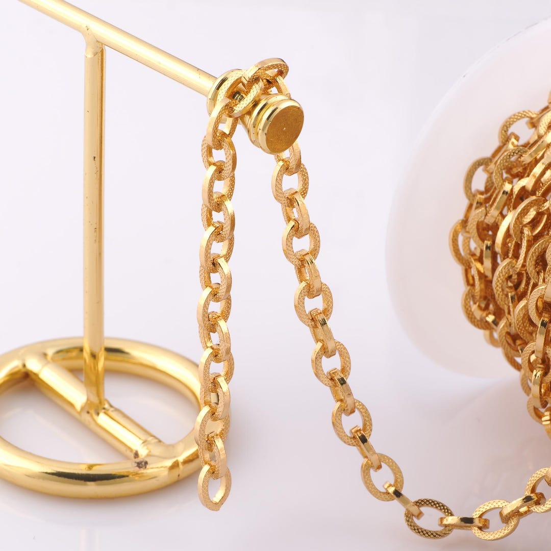 1 Meter Gold Rolo Chain, 18K Gold Filled Semi Finished Chain, Specialty ...