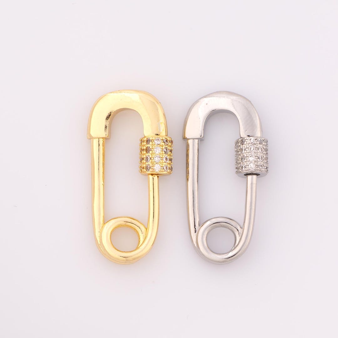 1 Pcs Gold Carabiner Clasp,18k Gold Filled Paper Clip Clasp,carabiner ...