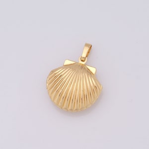 1 Pcs Gold Photo Frame Pendant,18k Gold Filled Shell Charm,shell Charm ...