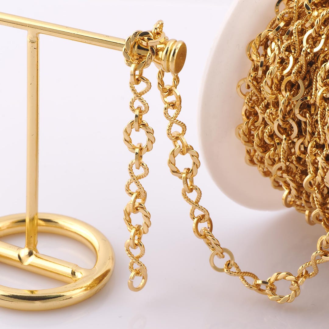 Gold Figure 8 Chain, 18K Gold Filled Semi Finished Chain, Specialty ...
