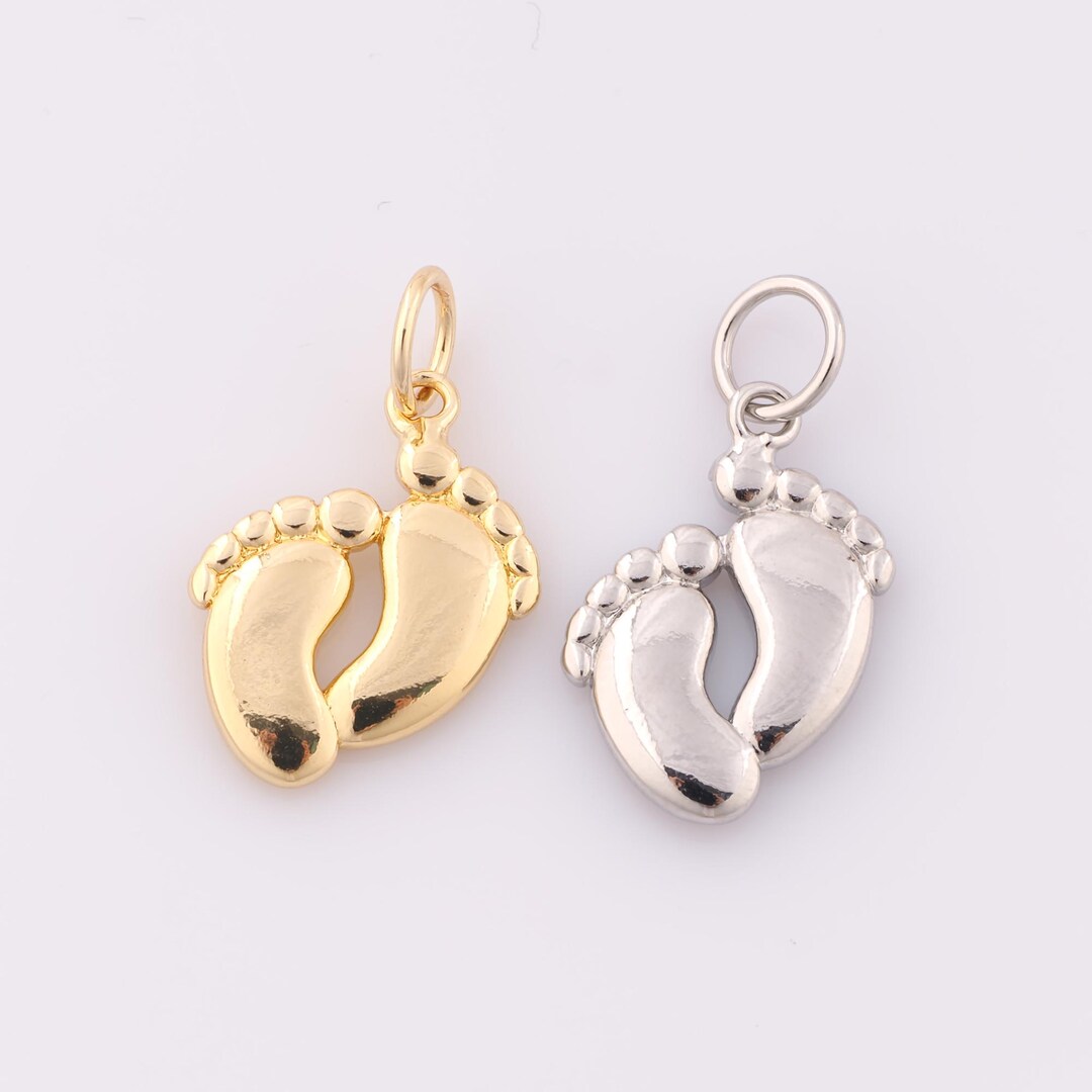 1 Pcs Gold Foot Pendant,18k Gold Filled Foot Charm,foot Charm DIY ...