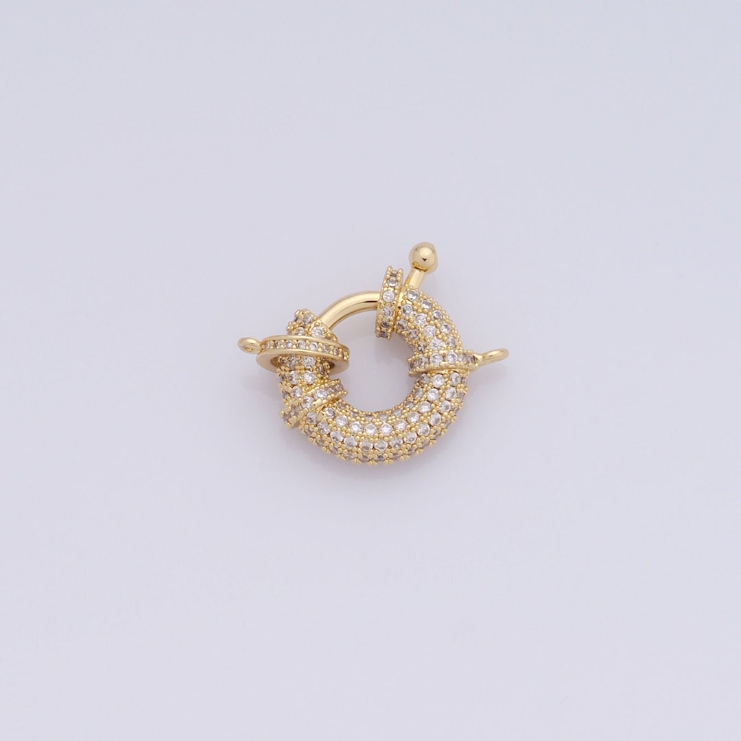 1 Pcs 18K Gold Filled Round Spring Clasp,sailor Clasp,spring Clasp for ...