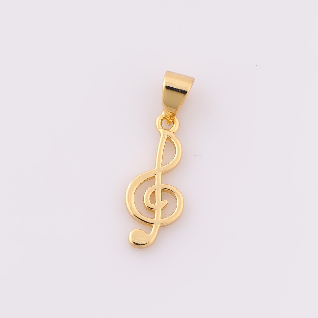 1 Pcs Gold Musical Note Pendant,18k Gold Filled Musical Note Charm ...