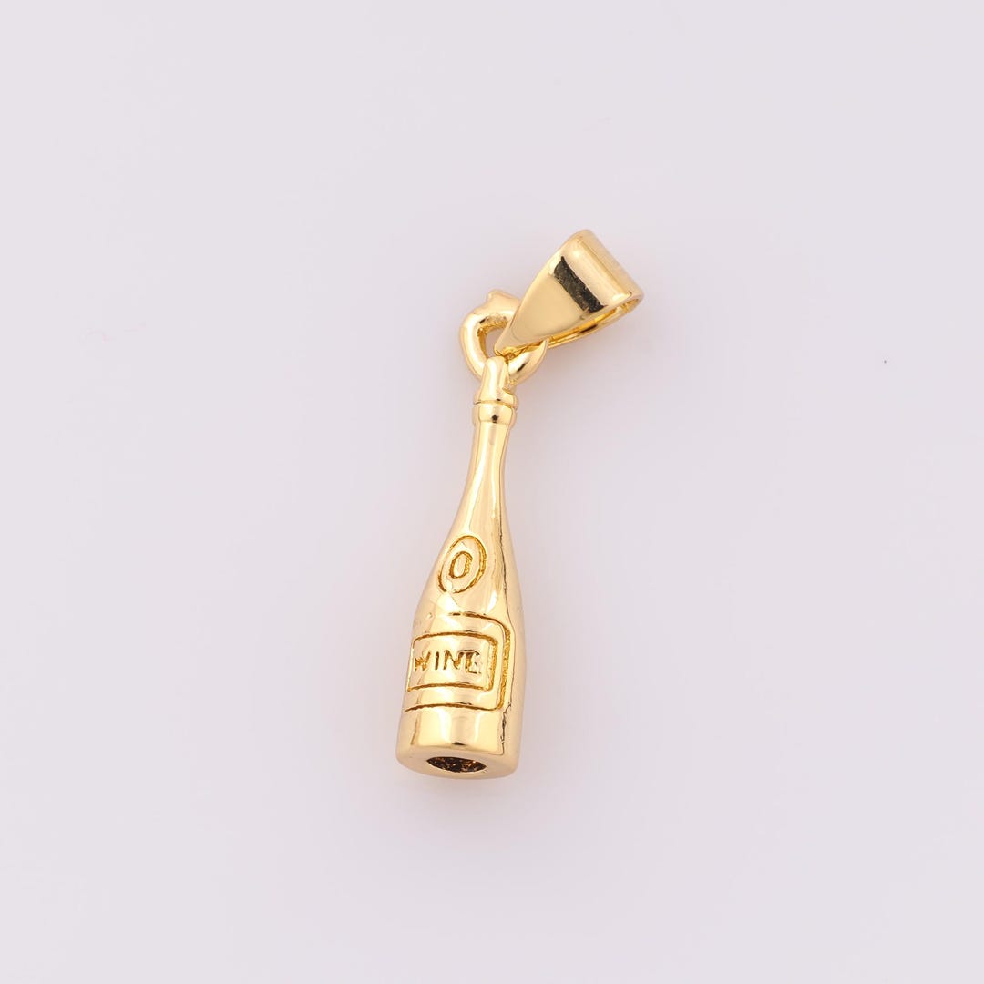 1 Pcs Gold Wine Pendant,18k Gold Filled Wine Charm,wine Charm DIY ...