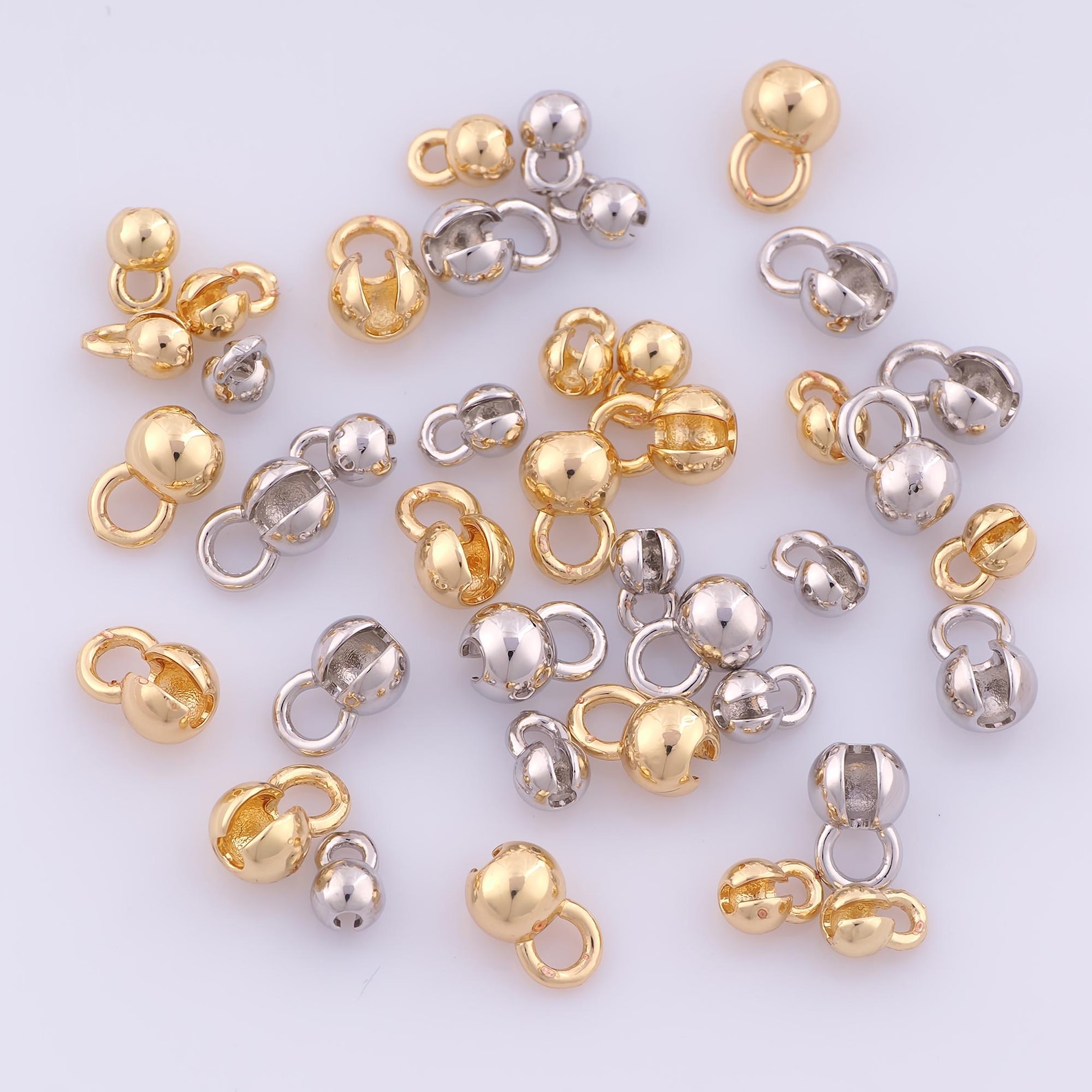 18K Gold Filled Crimp Cover Spacer Beads,positioning Beads,crimp Ends ...